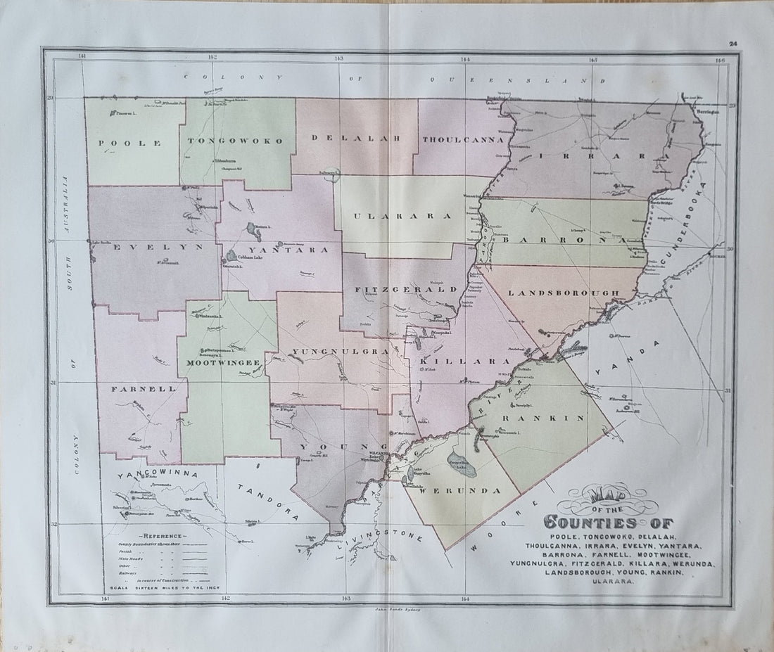 1886 - Map of the Counties of Poole, Tongowoko.. – Golden Age Maps