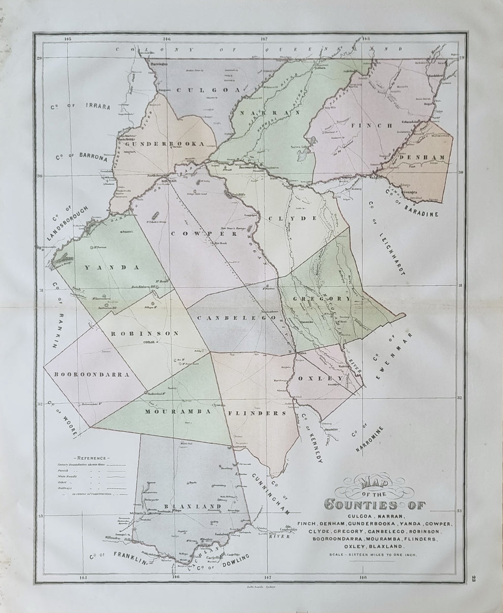 1886 - Map of the Counties of Culgoa, Narran.. – Golden Age Maps